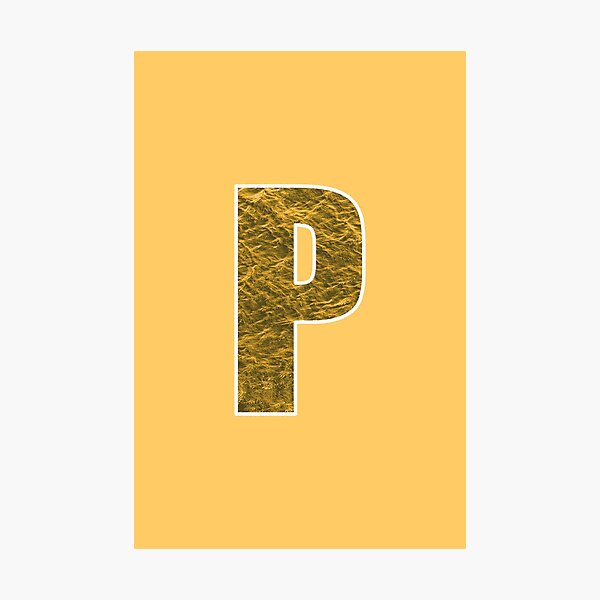 "Letter P - Yellow and Gold Water Wave Ocean Art" Photographic Print by ...