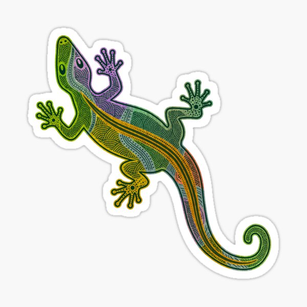 "Colorful Wall Lizard" Sticker for Sale by sunsetgraphics | Redbubble