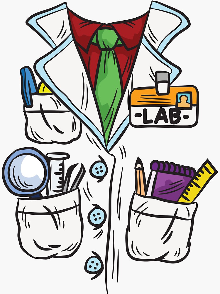 "Science Lab Coat" Sticker for Sale by Moonpie90 | Redbubble