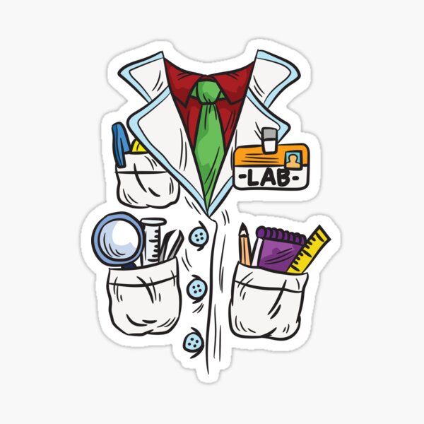"Science Lab Coat" Sticker for Sale by Moonpie90 | Redbubble