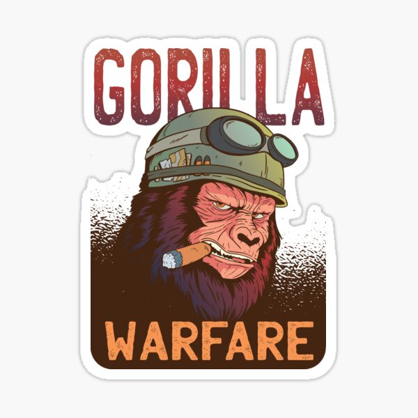 "Gorilla Warfare" Sticker for Sale by masterchaotic | Redbubble