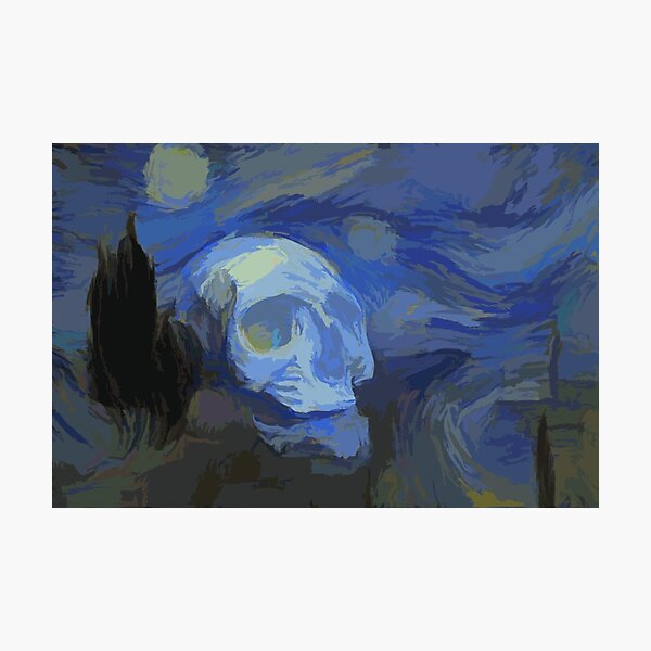 "Starry Night Skull | Digital Vector Painting" Photographic Print by ...