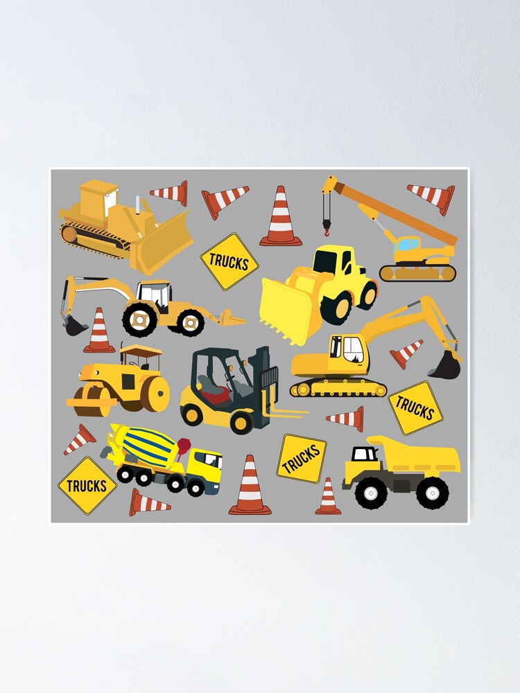 "Construction Trucks Party - Excavator, Dump Truck, Backhoe and more ...