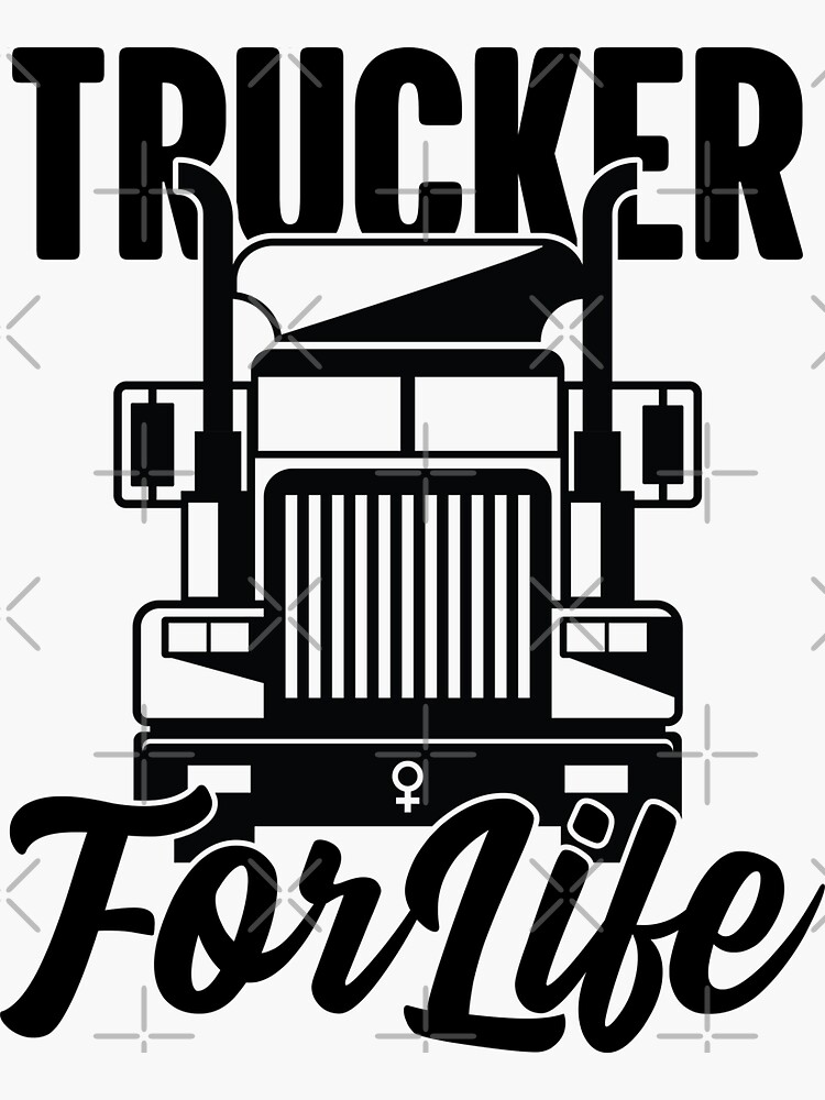 "Trucker For Life Female Semi Driver Hauling Tractor Trailers" Sticker ...