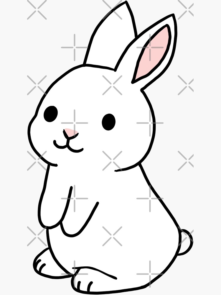 "White bunny " Sticker for Sale by ArtbyAnkitha | Redbubble