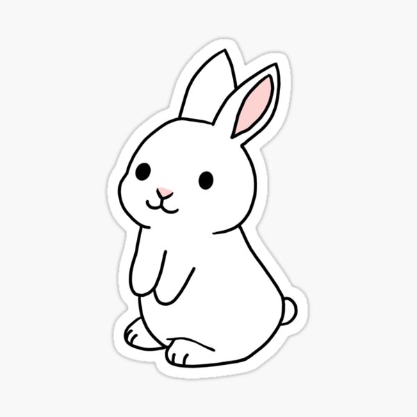 "White bunny " Sticker for Sale by ArtbyAnkitha | Redbubble