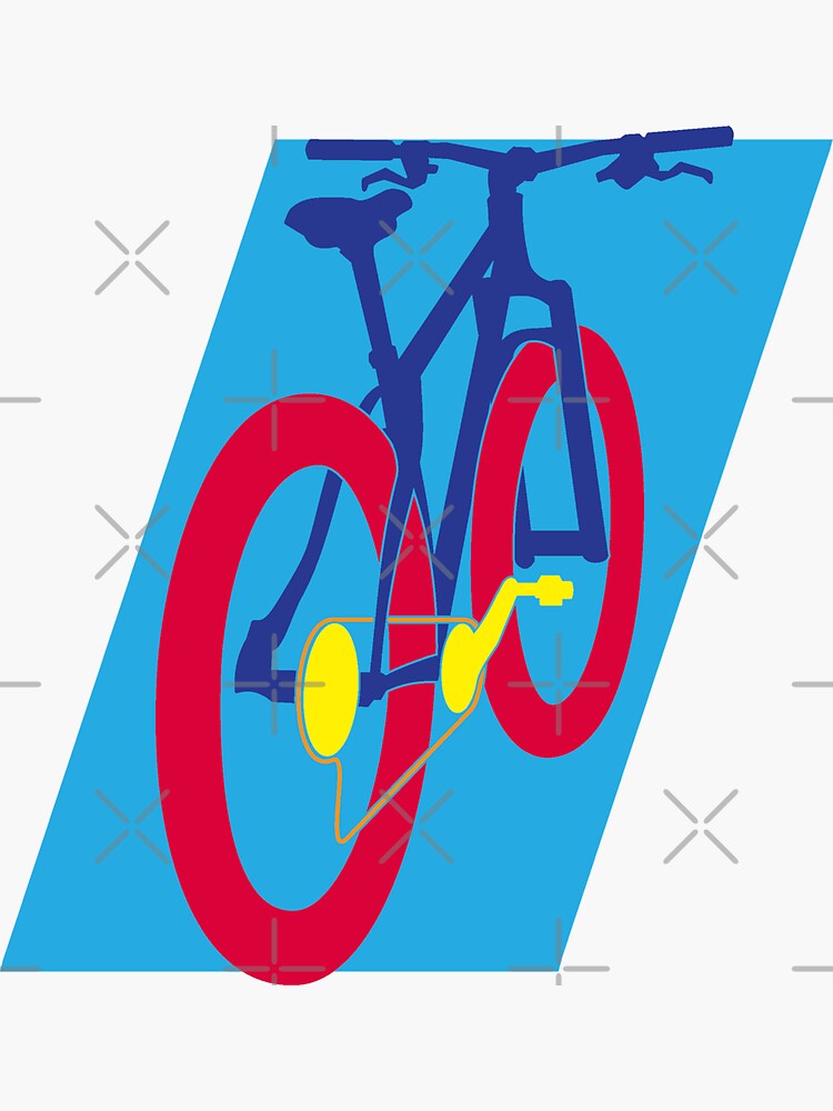 "Pop Art Dark Blue Hardtail MTB" Sticker by RabeDesigns | Redbubble