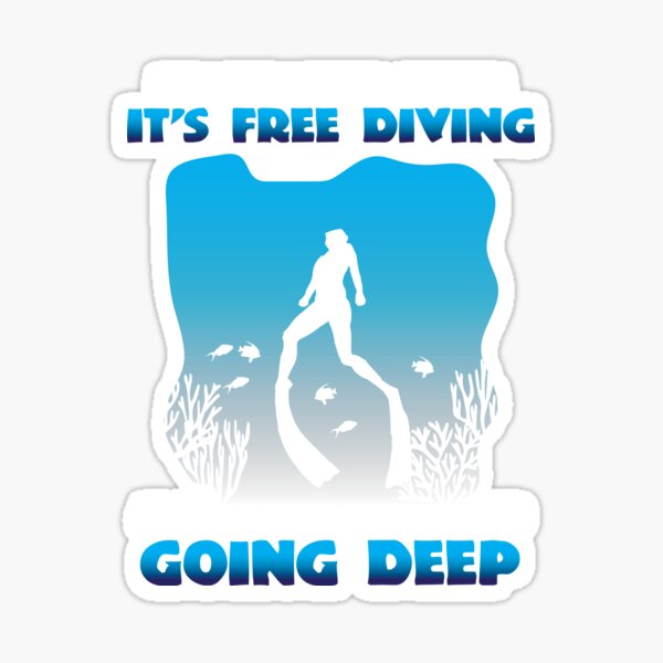 "Freediving, Freediver & Apnoe Diving, One Breath" Sticker for Sale by ...