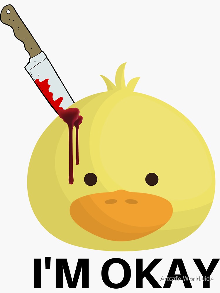 Pegatina «patito apuñalado con un cuchillo estoy bien» de DizzyDark97 ...
