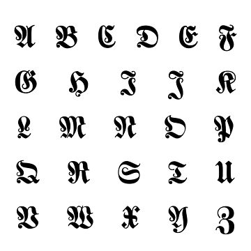 "ABC goth letters font" Art Board Print for Sale by SugarDesign | Redbubble