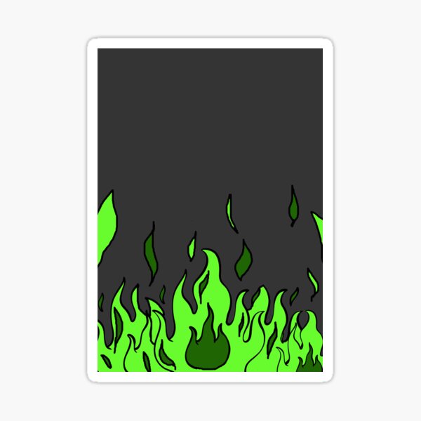 "Neon green fire flame case" Sticker for Sale by Kitijas | Redbubble