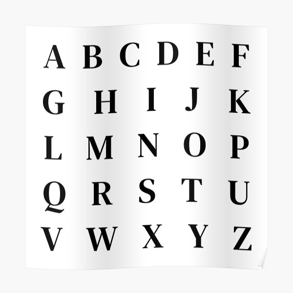 "ABC classy alphabet (uppercase)" Poster by SugarDesign | Redbubble