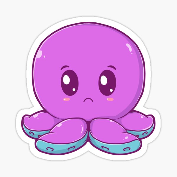 "Cute Sad Octopus Plushie" Sticker for Sale by willbee1919 | Redbubble
