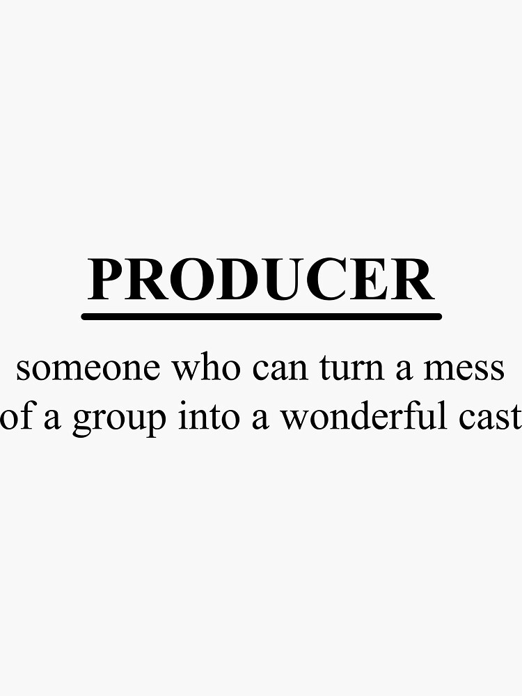 "Funny Producer Definition" Sticker for Sale by Swarno | Redbubble