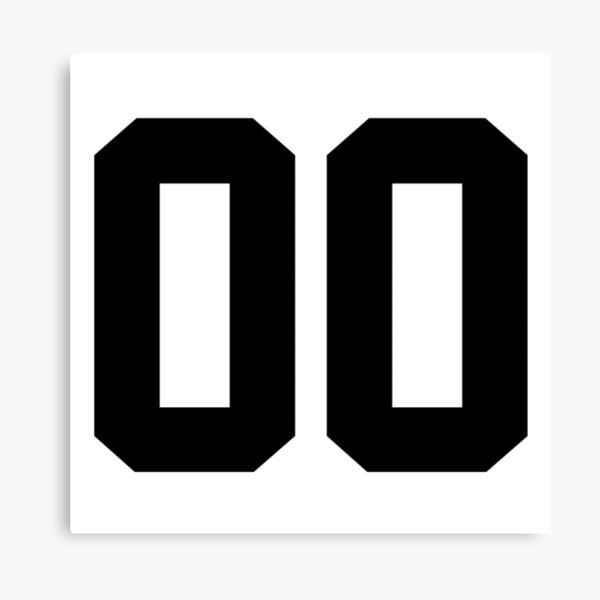 "jersey number 00" Canvas Print for Sale by Jnwodo | Redbubble