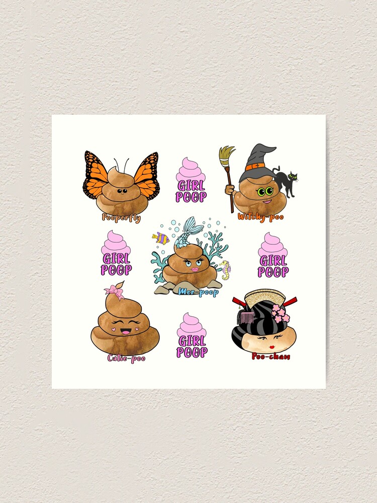 "Cute Poop Emoji Girl Poop Characters" Art Print by kansaikate | Redbubble