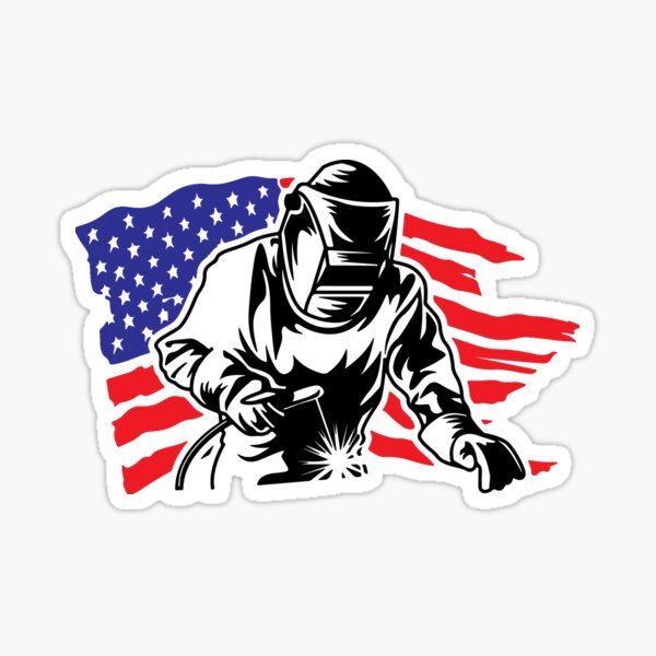 "Welding USA Flag" Sticker for Sale by Urlan T | Redbubble