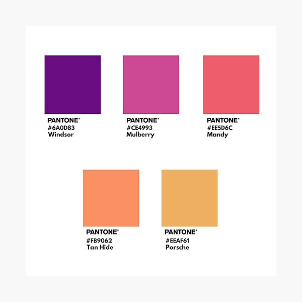 "Sunset palette pantone color swatch" Photographic Print for Sale by ...