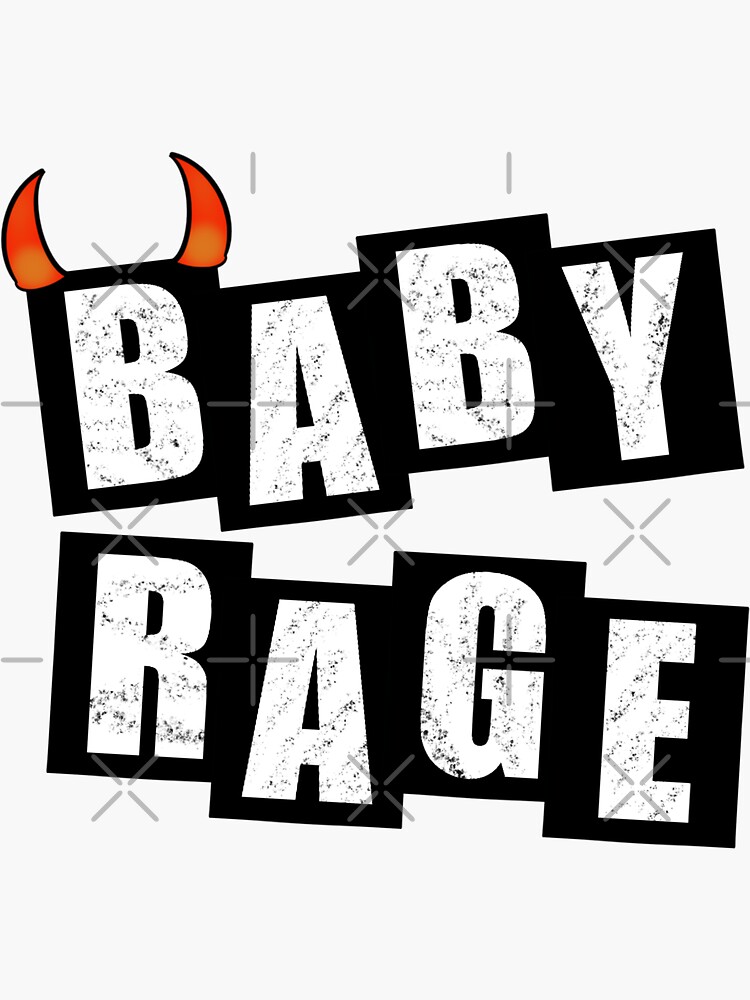 "Baby Rage - White" Sticker for Sale by BusyMonkeys | Redbubble