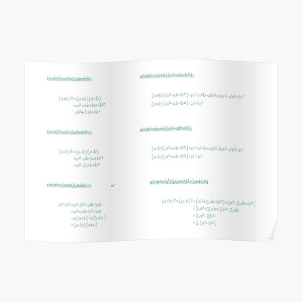 " Polynomial formulas-pack of stickers" Poster for Sale by CSouissi ...