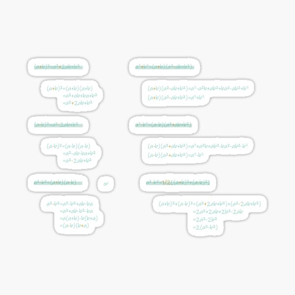 " Polynomial formulas-pack of stickers" Sticker by CSouissi | Redbubble