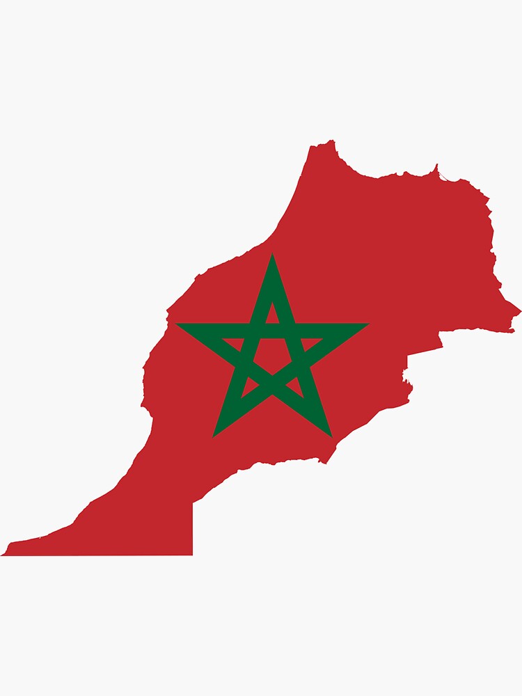 "Flag Map of Morocco " Sticker for Sale by abbeyz71 | Redbubble