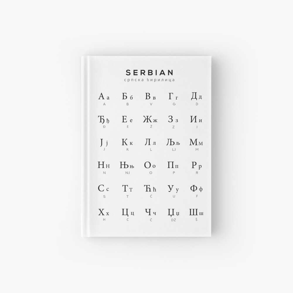 "Serbian Alphabet Chart, Serbian Cyrillic Language Chart, White ...