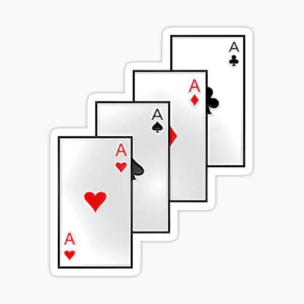 "4 aces" Sticker for Sale by marecare532 | Redbubble