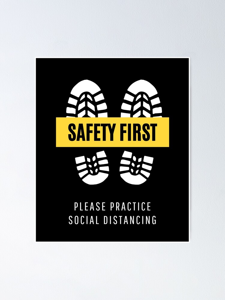 "Footprint, Safety First Sign " Poster for Sale by Larinpage | Redbubble