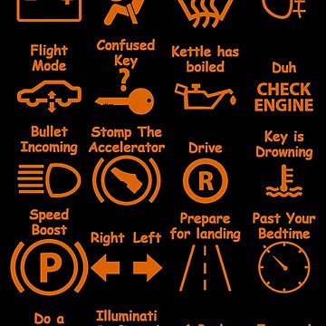 "Funny Car Dash Icons " Sticker for Sale by DannyAndCo | Redbubble