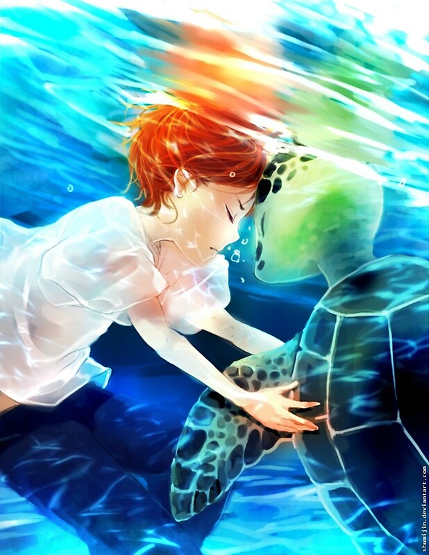 "Boy & Turtle" by shumijin | Redbubble