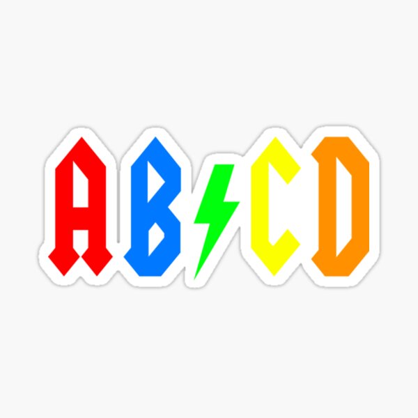 "Acdc ABCD Kids" Sticker for Sale by WildRagsTees | Redbubble