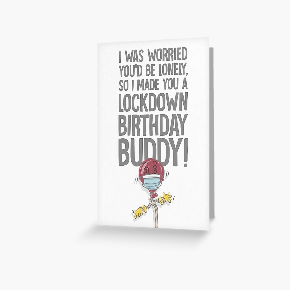 "A Lockdown Birthday Buddy - Funny Coronavirus Lockdown Birthday Cards ...