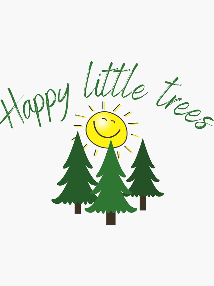 "Happy Little Trees Graphic" Sticker by CrazyDiamond75 | Redbubble
