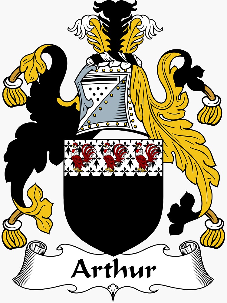 "Arthur Coat of Arms / Arthur Family Crest" Sticker by ScotlandForever ...