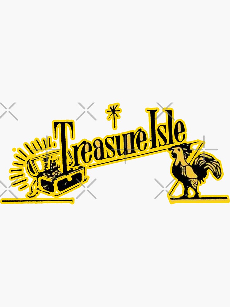 "TREASURE ISLE VINTAGE DEFUNCT RECORD LABEL MUSIC STICKER AND SHIRT ...
