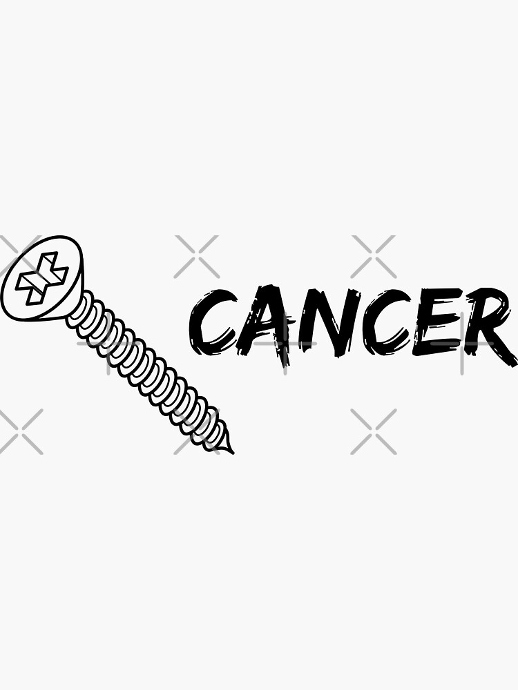 "Screw Cancer (Black Lettering)" Sticker for Sale by Ragulee | Redbubble
