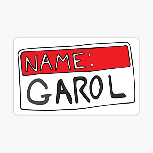"Broad City 'Garol' name tag" Sticker for Sale by aitchseedesigns ...