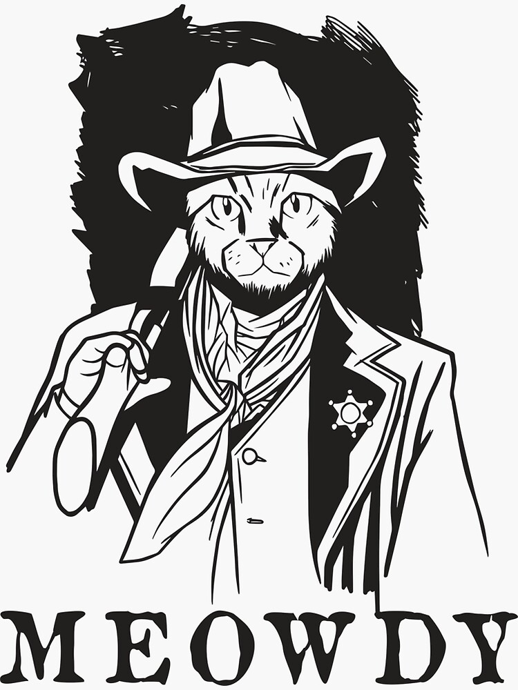 "Meowdy - Funny Mashup Between Meow and Howdy - Cat Meme T-Shirt ...
