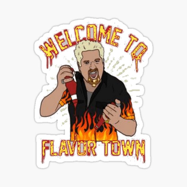 "Guy Fieri - Flavortown shirt unisex" Sticker by Nacho-art | Redbubble