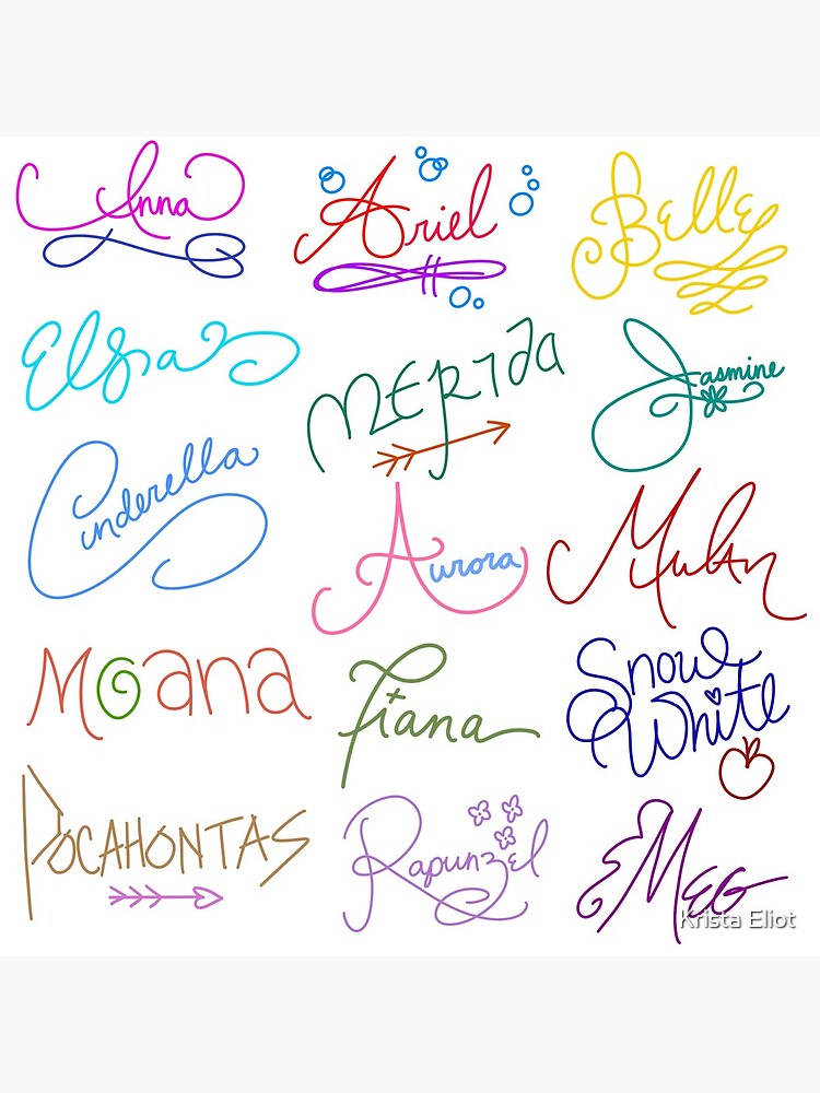 Disney Character Signatures