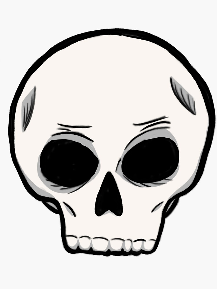 "Cartoon Skull Print - " Sticker for Sale by mea-c | Redbubble