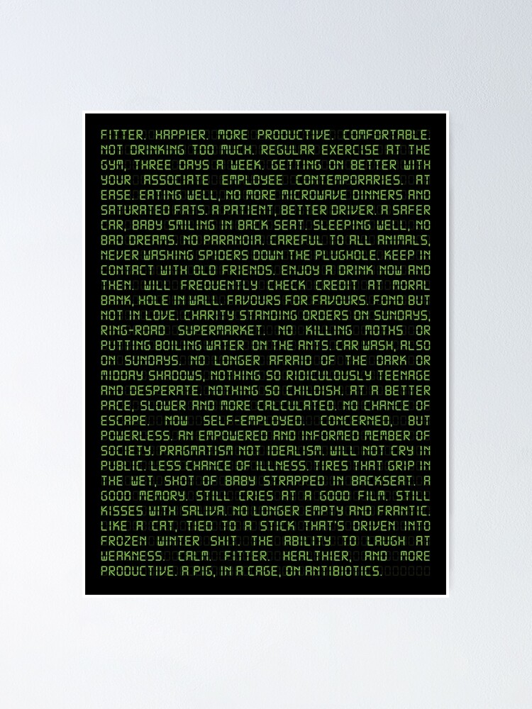 Fitter Happier More Productive Poster By Artofpolymath Redbubble