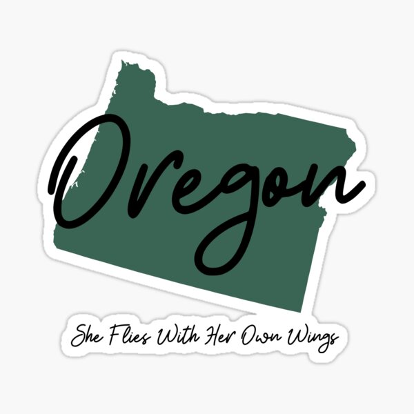 "Oregon State Motto She Flies with Her Own Wings" Sticker for Sale by ...
