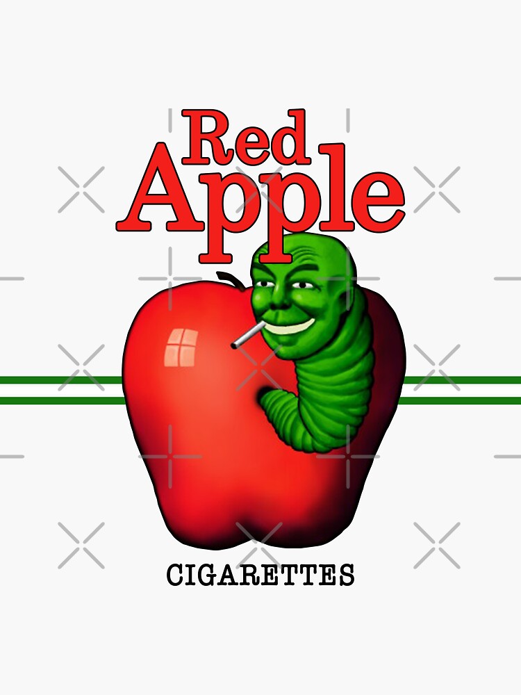 "Red Apple Cigarettes Logo" Sticker for Sale by DsigNation | Redbubble