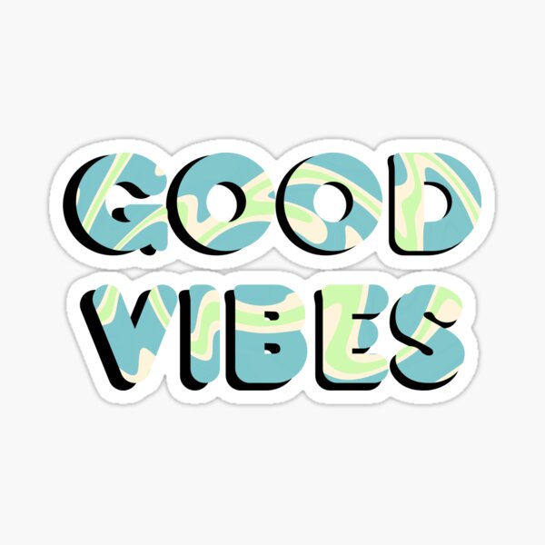 "blue and green good vibes" Sticker for Sale by linnnna | Redbubble