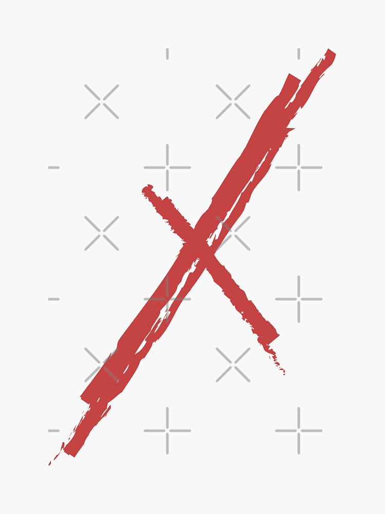 "X mark" Sticker for Sale by OurJoy | Redbubble
