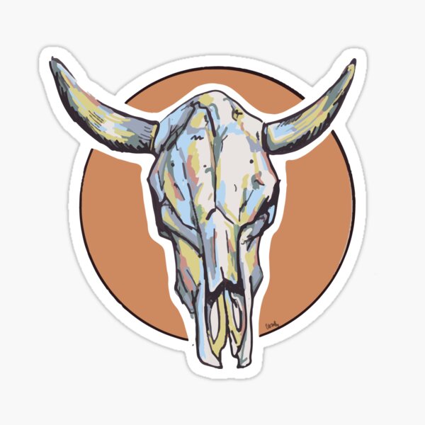 "Boho Steer Skull Sticker Western Vibe" Sticker for Sale by ...