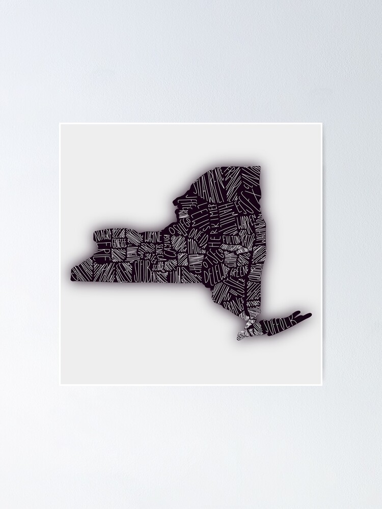 "New York Counties Map" Poster by brendend1 | Redbubble