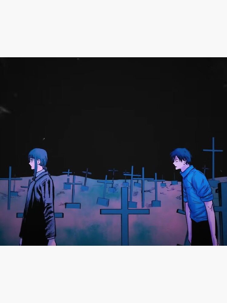 "Makima and Denji in Cemetery - Chainsaw Man" Art Print by animesky ...
